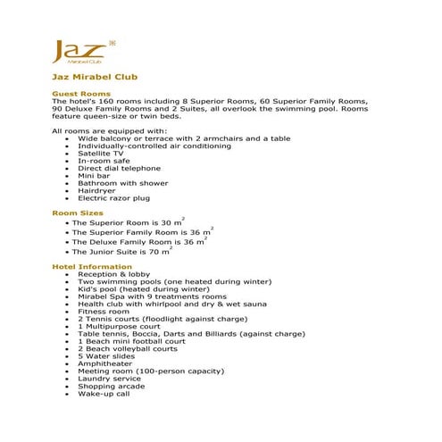 Jaz Mirabel Club | PDF