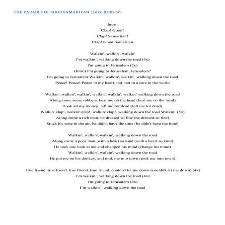 JAZZ-CHANT-GOOD-SAMARITAN reading materials | DOCX