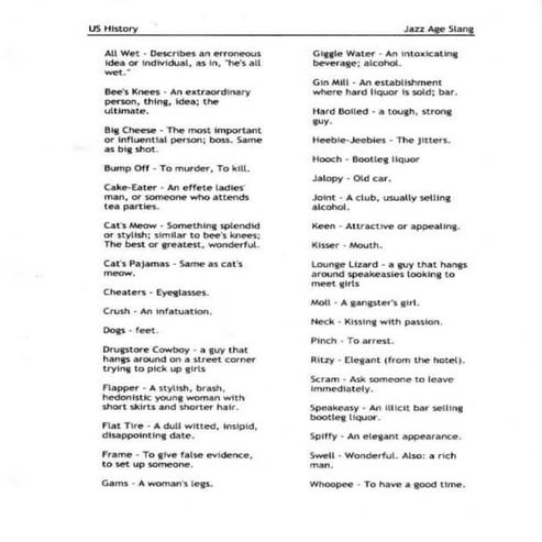 Jazz Age Slang | PDF