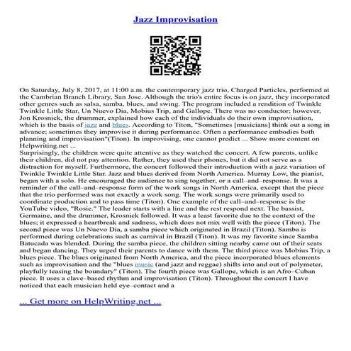 Jazz Improvisation | PDF