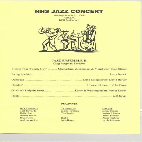 Jazz Program February 2008 | PDF