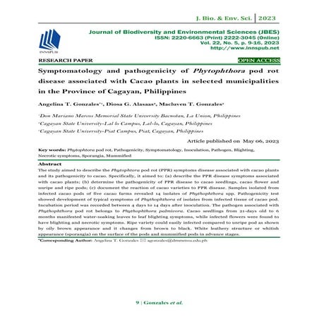 Symptomatology and pathogenicity of Phytophthora pod rot disease ...