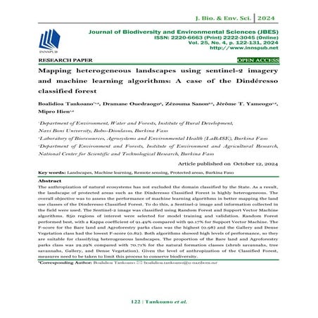 Mapping heterogeneous landscapes using sentinel-2 imagery and machine ...