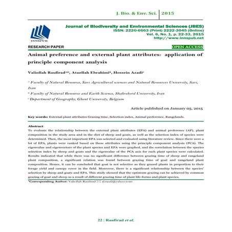 Animal preference and external plant attributes: application of ...