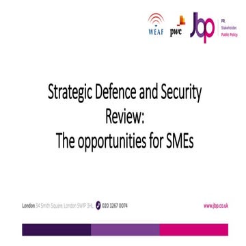 Strategic Defence and Security Review: the opportunities for SMEs | PPT