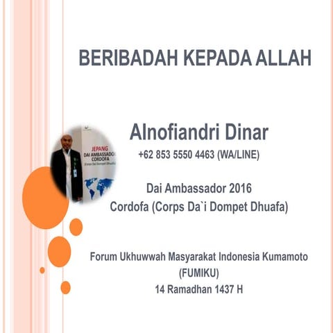 Beribadah kepada allah | PPTX