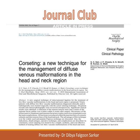 Corseting: A new technique for the management of diffuse venous ...
