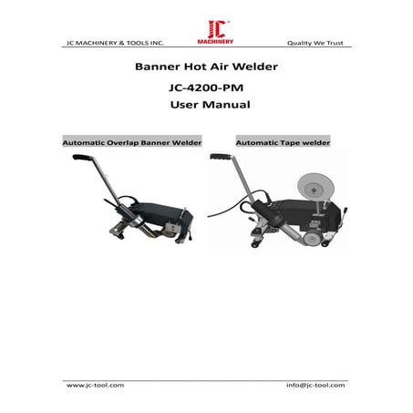 JC-4200 WM Roof Waterproofing Membrane Welder | PDF