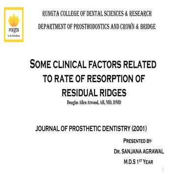 factors affecting residual ridge resoprtion | PPT