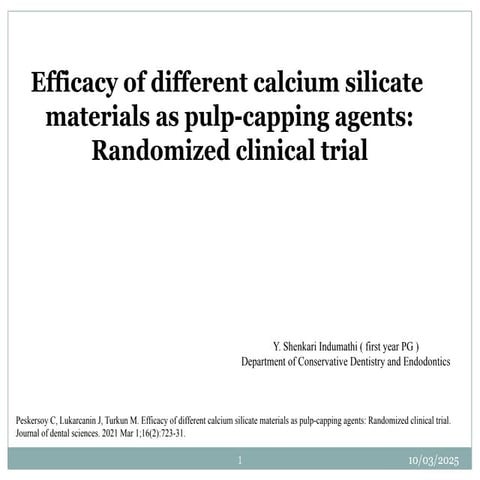 direct pulp capping randomized clinical trial | PPTX