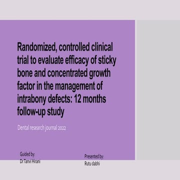 comparison between sticky bone and concentrated growth factor | PPTX