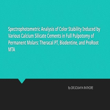 Spectrophotometric Analysis of Color Stability | PPTX