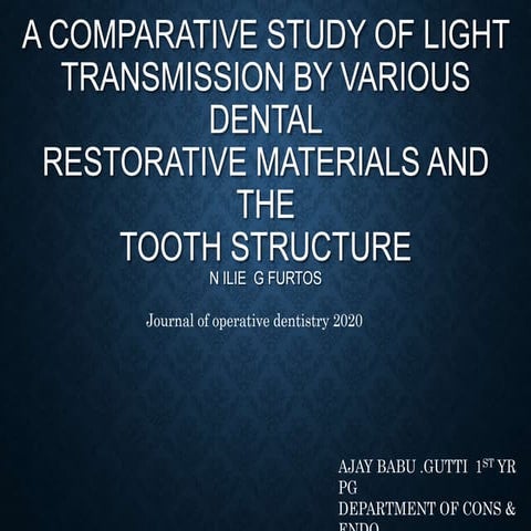 A Comparative Study of Light Transmission by Various Dental Restorative ...
