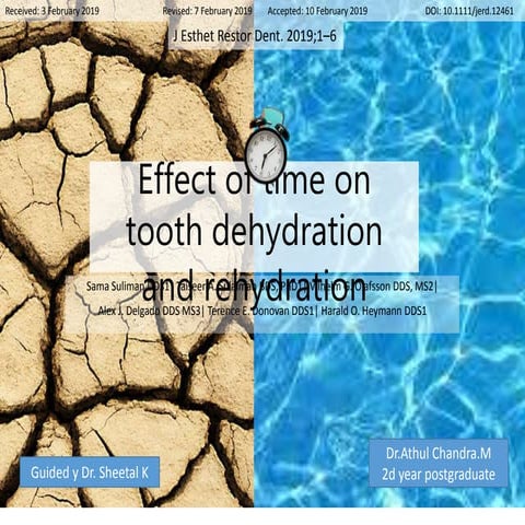 Journal -Effect of time on tooth dehydration and rehydration | PPTX