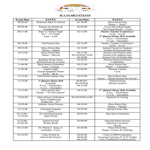 Slp school calendar | PDF