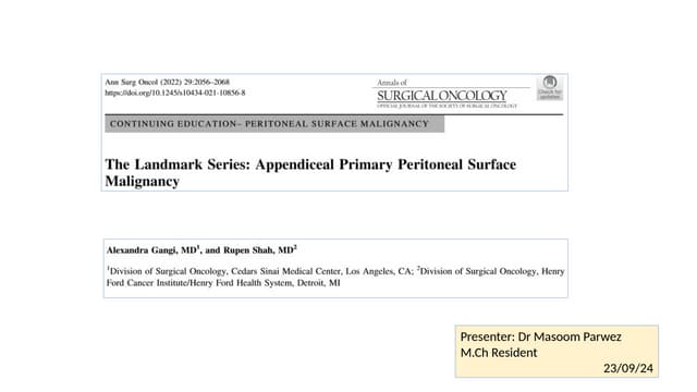 JOURNAL CLUB DISCUSSION ON PRODIGE 23 TRIAL.pptx | Cancer | Diseases ...