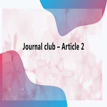 JC article PATHOLOGY JOURNAL CLUB POST GRADUATION | PPTX