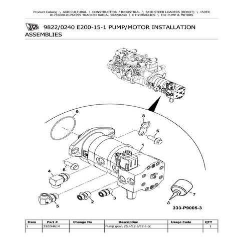 JCB 150TR SKID STEER LOADER (ROBOT) Parts Catalogue Manual (Serial ...