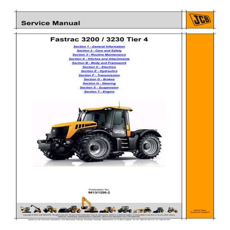 Jcb 3200 tier 4 fastrac service repair manual (serial no. from 1272500 ...
