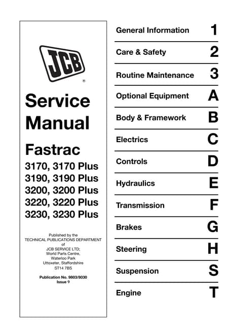 Jcb 3 dx backhoe loader service repair manual | PDF