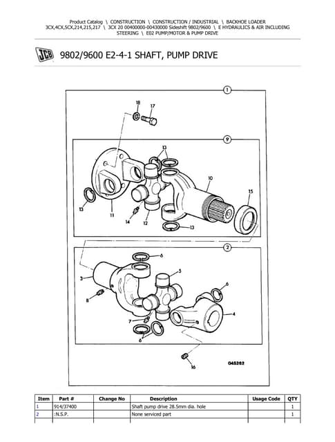 JCB 3CX-2 BACKOHE LOADER Parts Catalogue Manual (Serial Number 00930000 ...