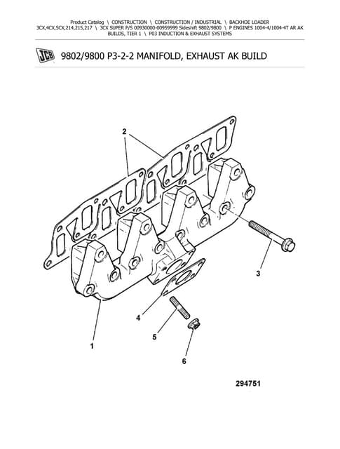JCB 3CX-2 Sitemastr BACKOHE LOADER Parts Catalogue Manual (Serial ...