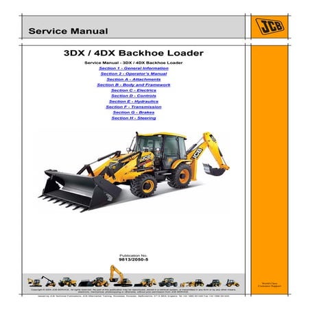 Jcb 3 dx, 4dx backhoe loader service repair manual from 1808000 to ...