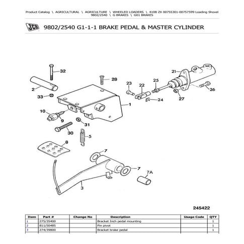 JCB 410B ZX Loading Shovel Parts Catalogue Manual (Serial Number ...