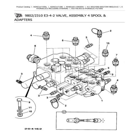JCB 411 Wheeled Loader Parts Catalogue Manual (Serial Number 00527000 ...