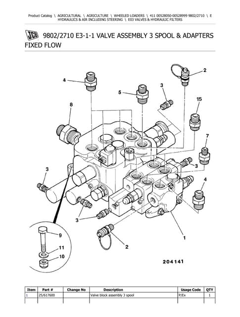 JCB 537 Telescopic Handlers (Loadall) Parts Catalogue Manual (Serial ...