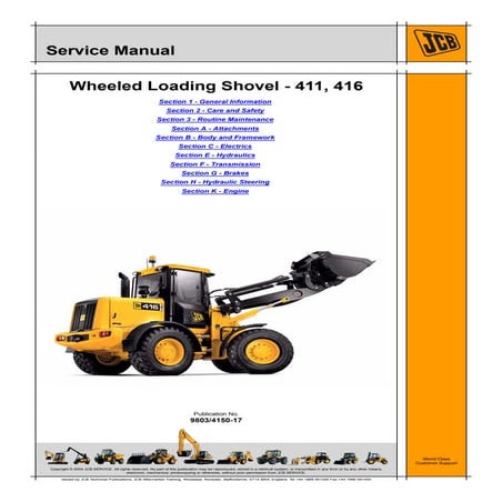 Jcb 416 wheeled loading shovel service repair manual serial number ...