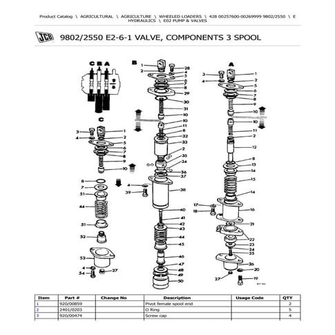 JCB 428 Wheeled Loader Parts Catalogue Manual (Serial Number 00257600 ...