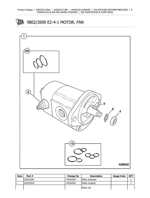 JCB 190T Robot Parts Catalogue Manual Instant Download (Serial Number ...