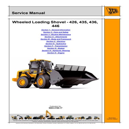 Jcb 446 wheeled loading shovel service repair manual sn 540000 to ...