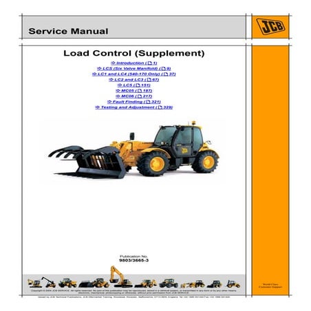 Jcb 520 40 load control (supplement) service repair manual | PDF