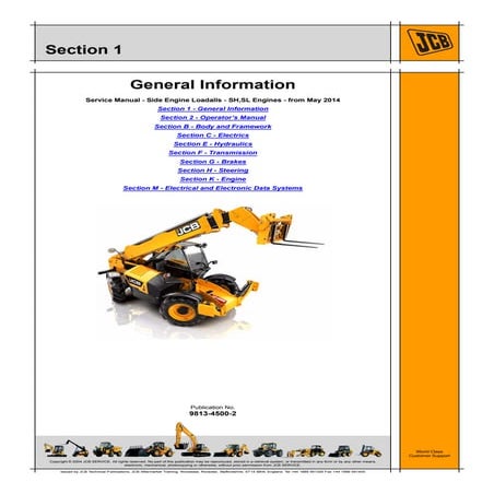 Jcb 535 95 telescopic handler service repair manual sn02336575-02356575 ...