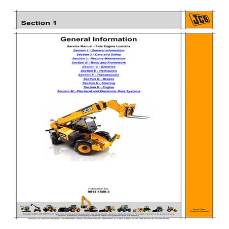 JCB 541-T70 Telescopic Handler Service Repair Manual Serial Number ...