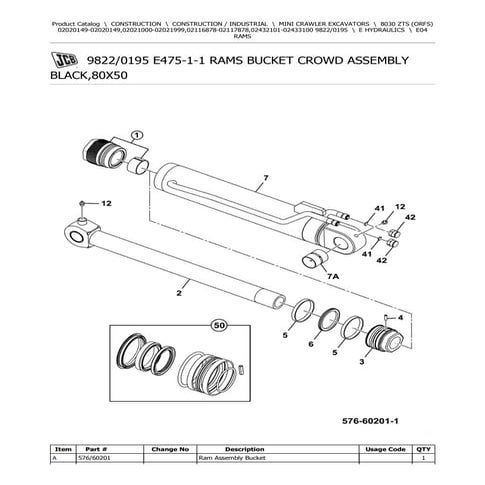 JCB 8030 ZTS (ORFS) Mini Crawler Excavator Parts Catalogue Manual ...