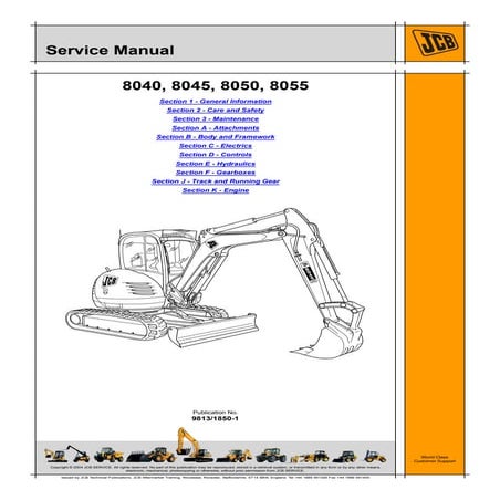 Jcb 8045 zts mini crawler excavator service repair manual sn 1057000 | PDF