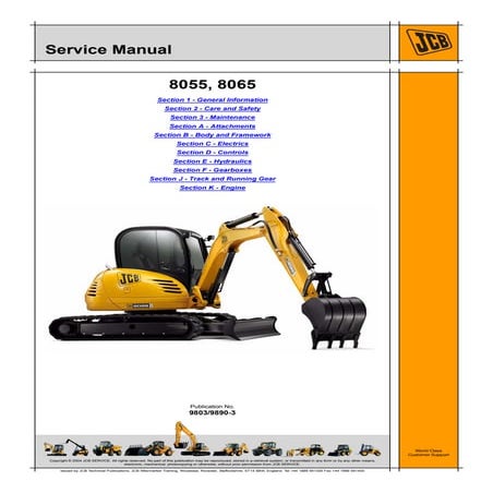 Jcb 8065 midi excavator service repair manual (serial number 1537500 ...