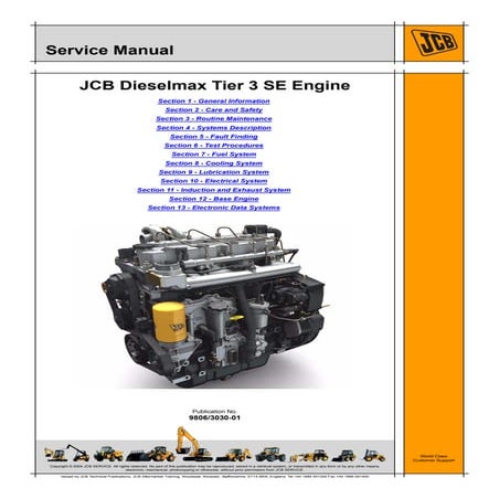 Jcb dieselmax tier3 se engine (se build) service repair manual | PDF