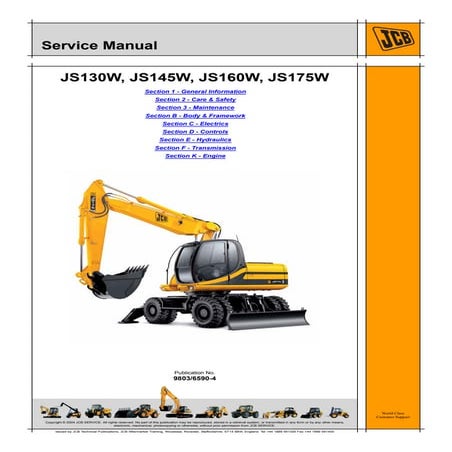 Jcb js160 w auto tier iii wheeled excavator service repair manual ...
