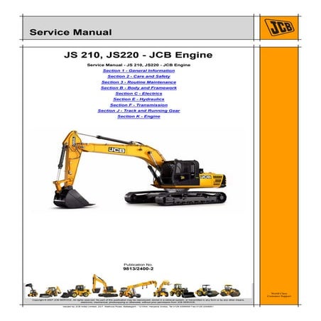 Jcb js210 lc tracked excavator service repair manual sn2163079 to ...