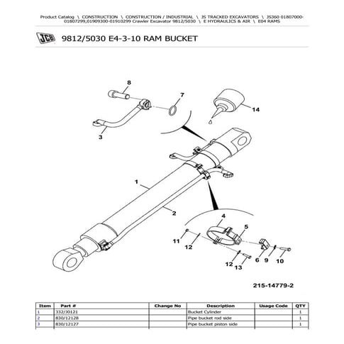 JCB JS360 TRACKED EXCAVATOR Parts Catalogue Manual (Serial Number ...