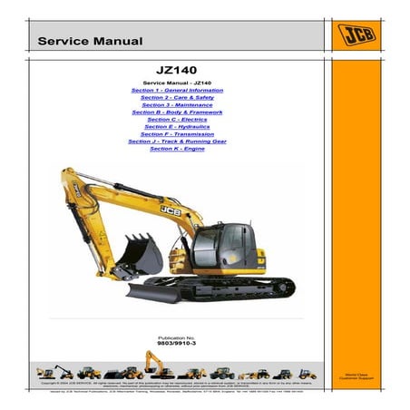 Jcb jz140 tier 3 isuzu tracked excavator service repair manual from ...