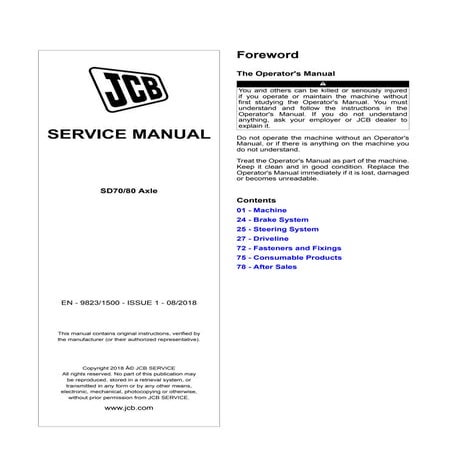 Jcb hs750 transmission service repair manual | PDF