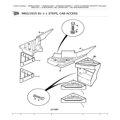 JCB TM270 LE Telescopic Wheeled Loader Parts Catalogue Manual (Serial ...