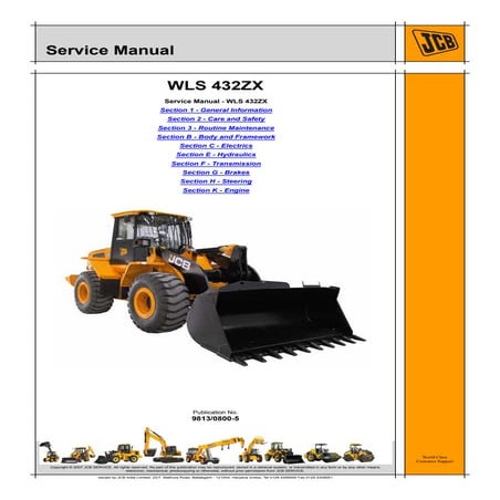 Jcb wls 432 zx wheeled loading shovel service repair manual sn 2079294 ...