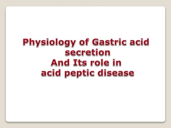 Presentation on the mechanism of HCl production in the stomach | PPTX ...