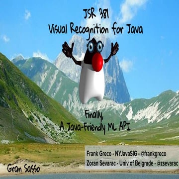 jChampions JSR381 Visual recognition for java | PPT
